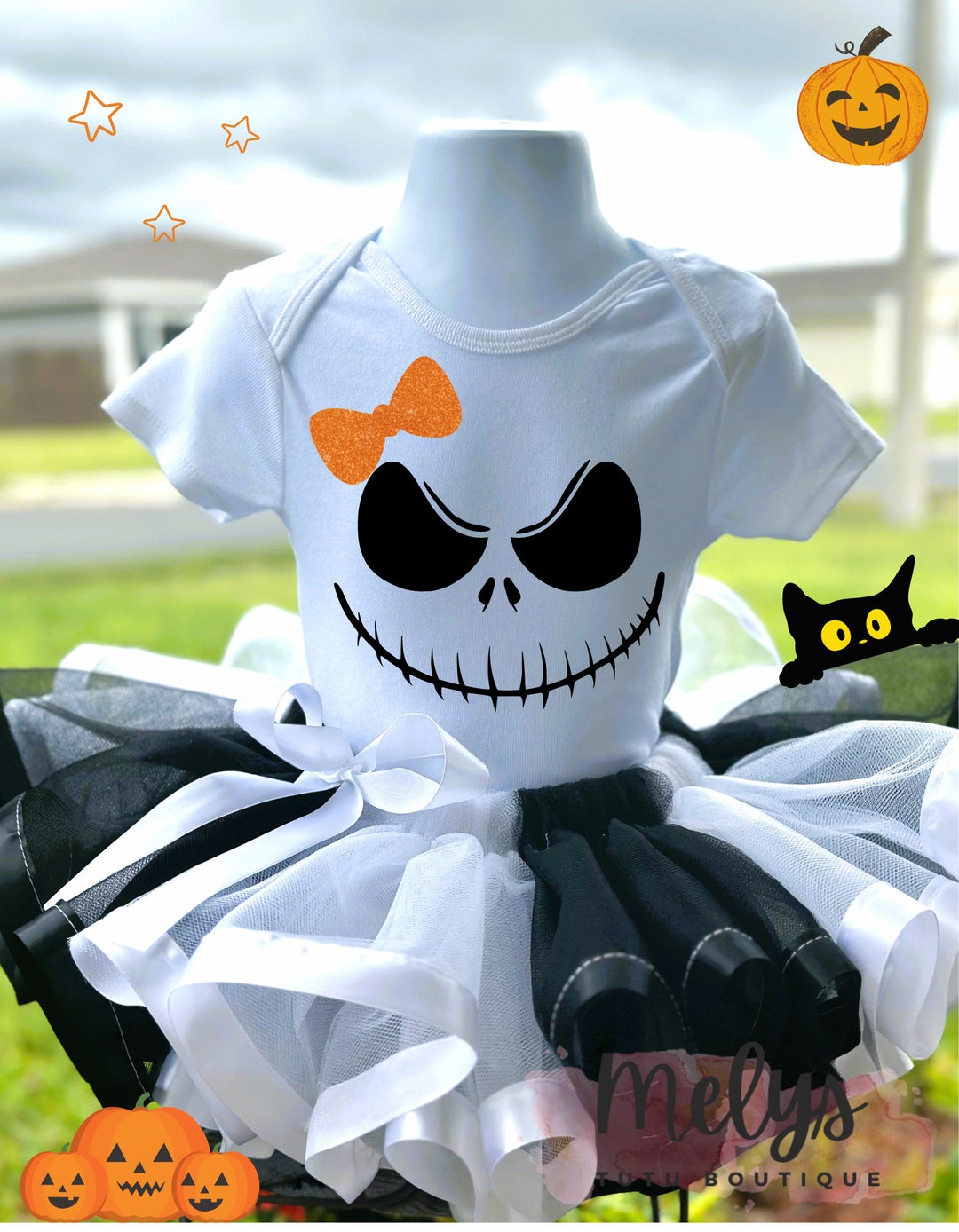 Skellington Tutu Set Halloween Outfit/ Tutu Dress for Girls on ...