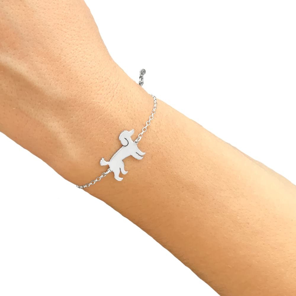 Poodle Bracelet - 14K Gold Plated Silver Bracelet, Dog Lover Jewelry ...