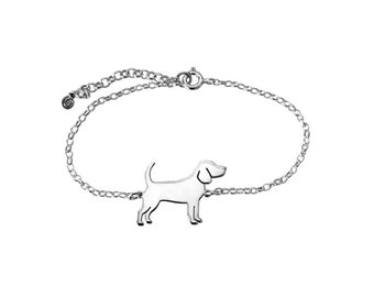 Beagle Charm Bracelet Silver / 14K Gold Plated Beagle | Etsy