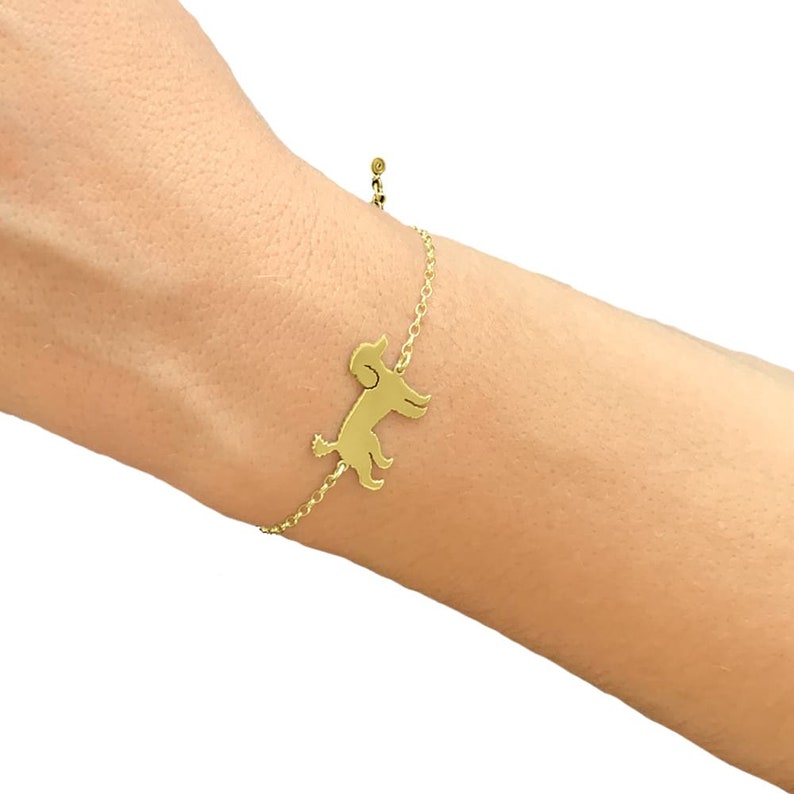 Poodle Bracelet - 14K Gold Plated Silver Bracelet, Dog Lover Jewelry ...