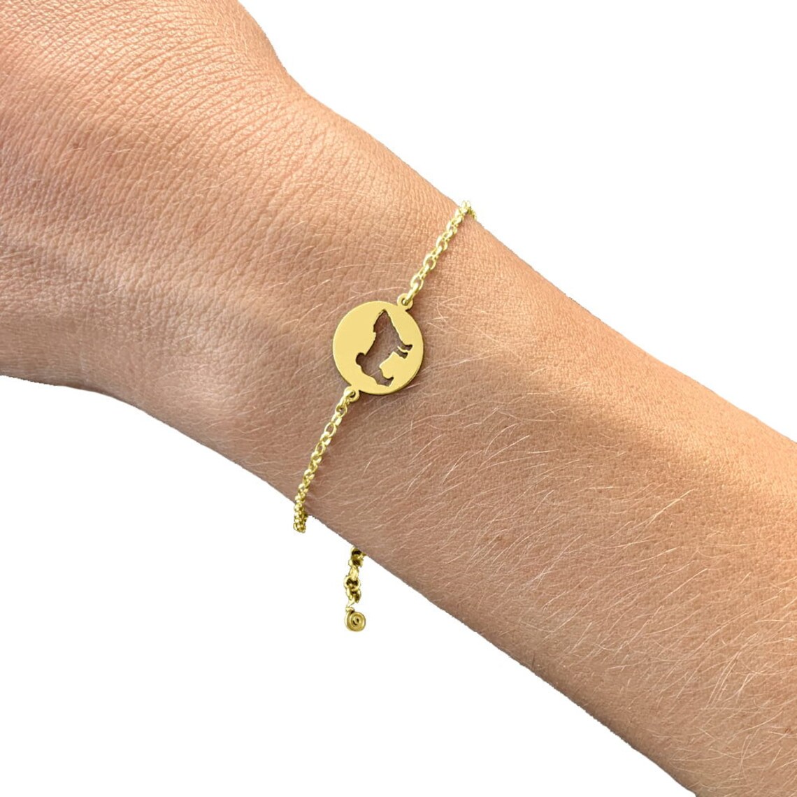 Pug Charm Bracelet - Silver 14K Gold Plated Bracelet, Dog Lover Jewelry ...