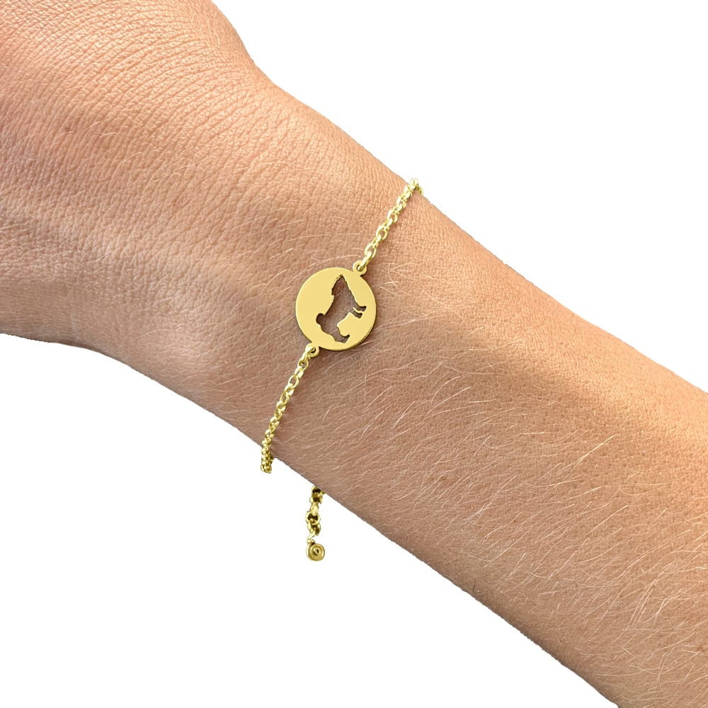 Pug Charm Bracelet - Silver 14K Gold Plated Bracelet, Dog Lover Jewelry ...