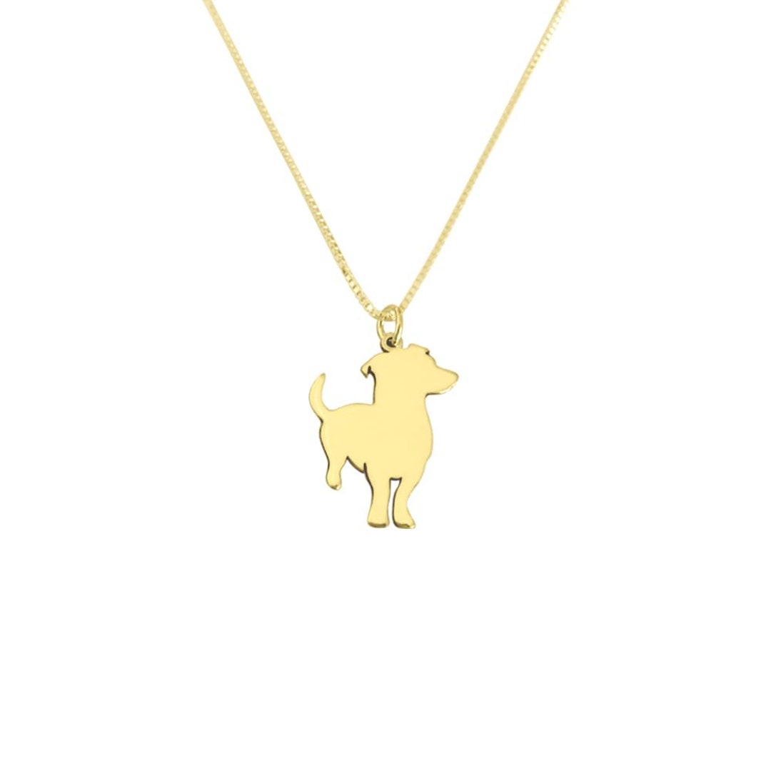 Jack Russell Necklace 14K Gold Plated Silver Jack Russell Pendant, Dog ...