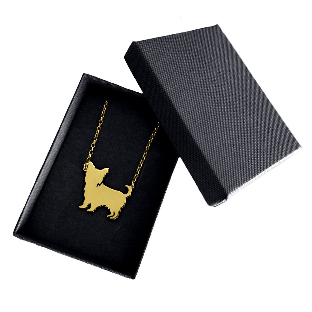 Yorkie Necklace 14K Gold Plated Silver Yorkshire Terrier | Etsy