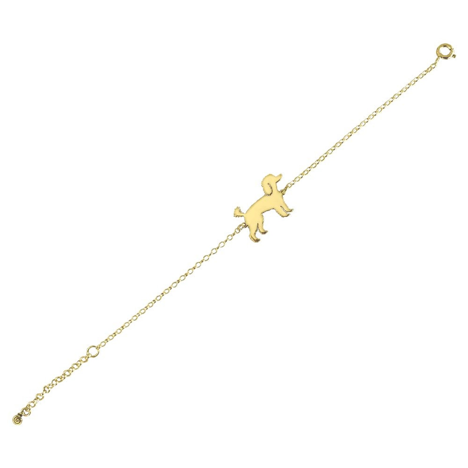 Poodle Bracelet - 14K Gold Plated Silver Bracelet, Dog Lover Jewelry ...