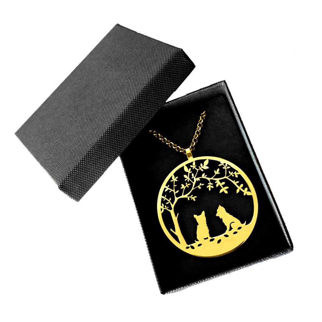 Yorkie Necklace - 14K Gold Plated Silver Pendant, Yorkshire Terrier ...