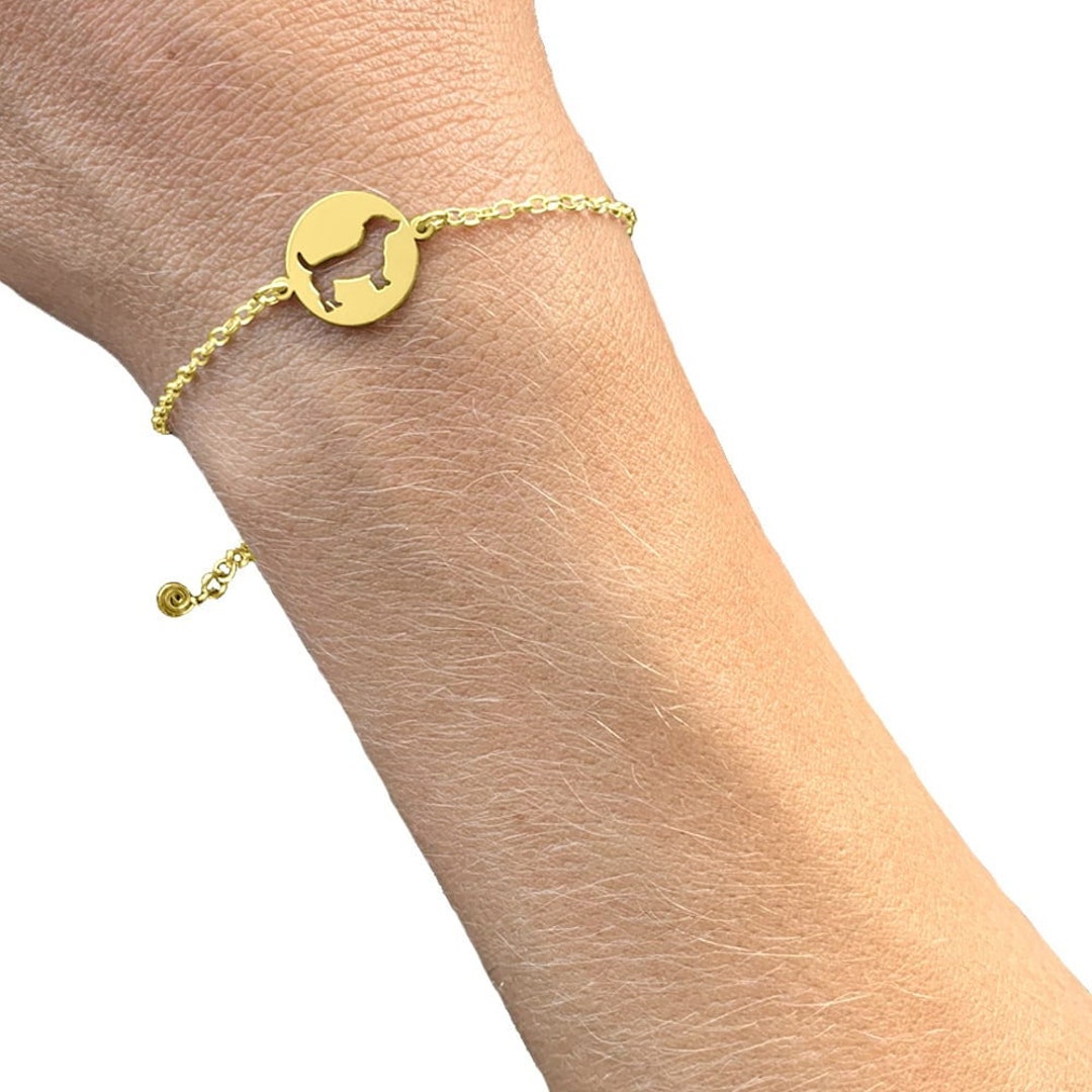 Jack Russell Charm Bracelet - 14K Gold Plated Silver Bracelet, Dog ...