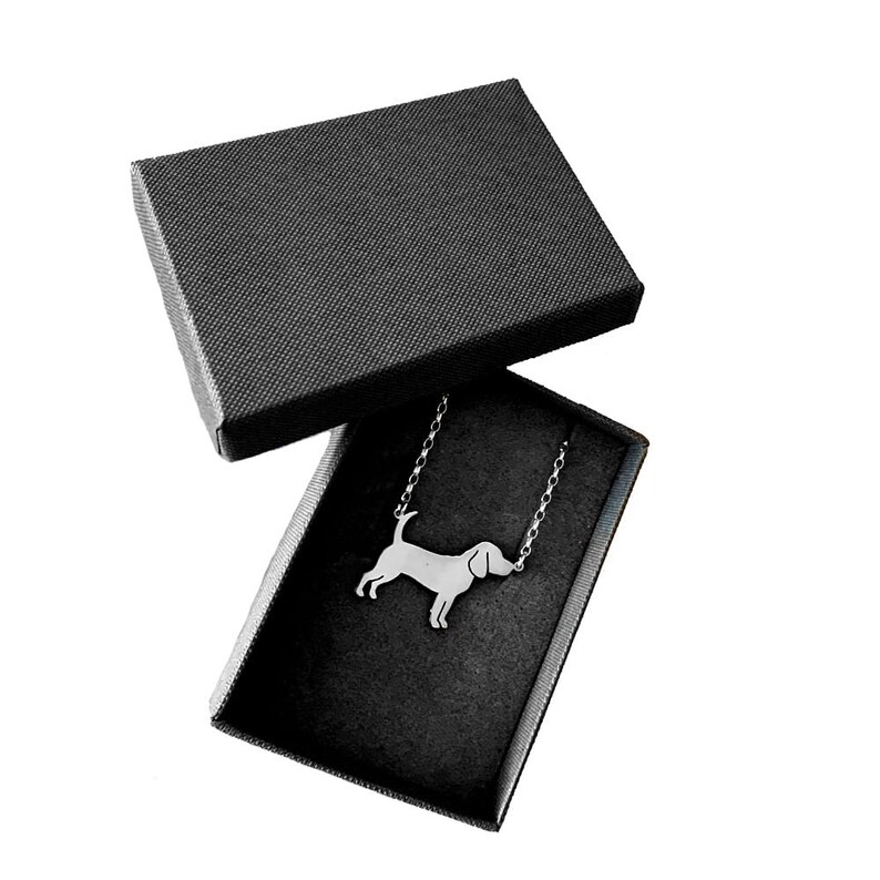 Beagle Necklace Silver / 14K Gold Plated Beagle Pendant - Etsy