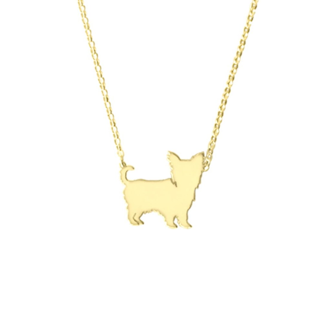 Yorkie Necklace - 14K Gold Plated Silver Yorkshire Terrier Pendant, Dog ...