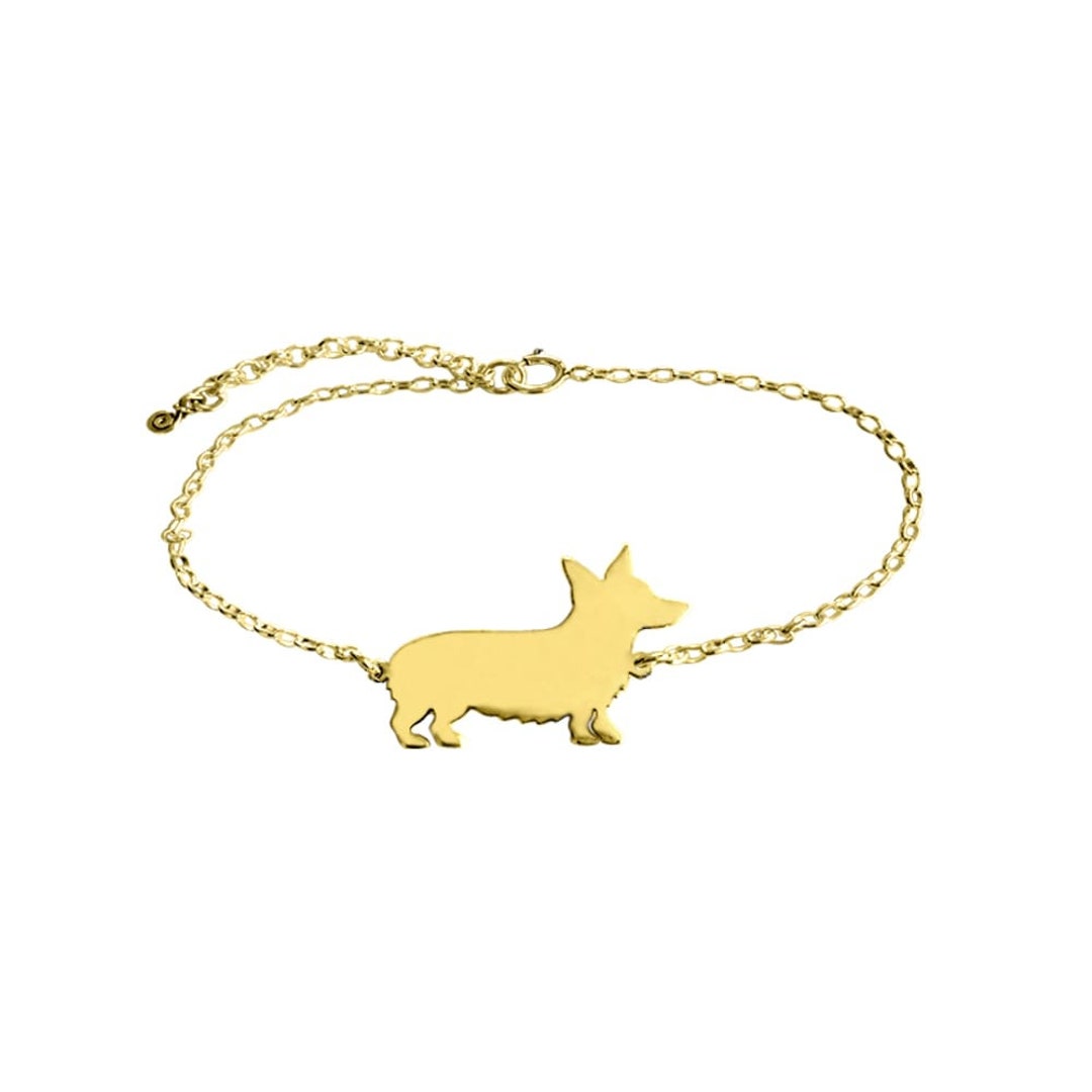 Corgi Bracelet - 14K Gold Plated Silver Bracelet, Dog Lover Jewelry ...