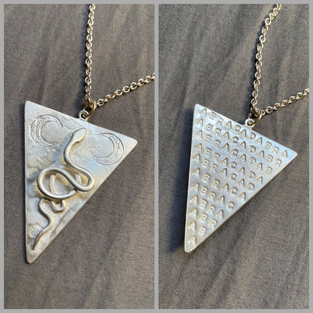 Snake Moon Amulet, Silver 925, Abracadabra Magic Healing, Swallowing ...
