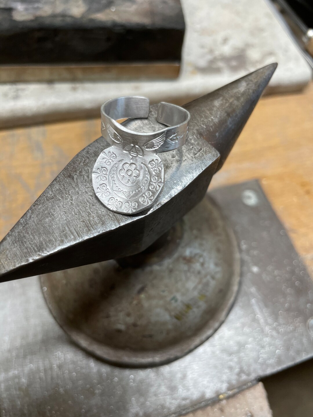 Sashiko Thimble Thimble Sterling Silver Moon Flower Mandala Bee Arrows ...