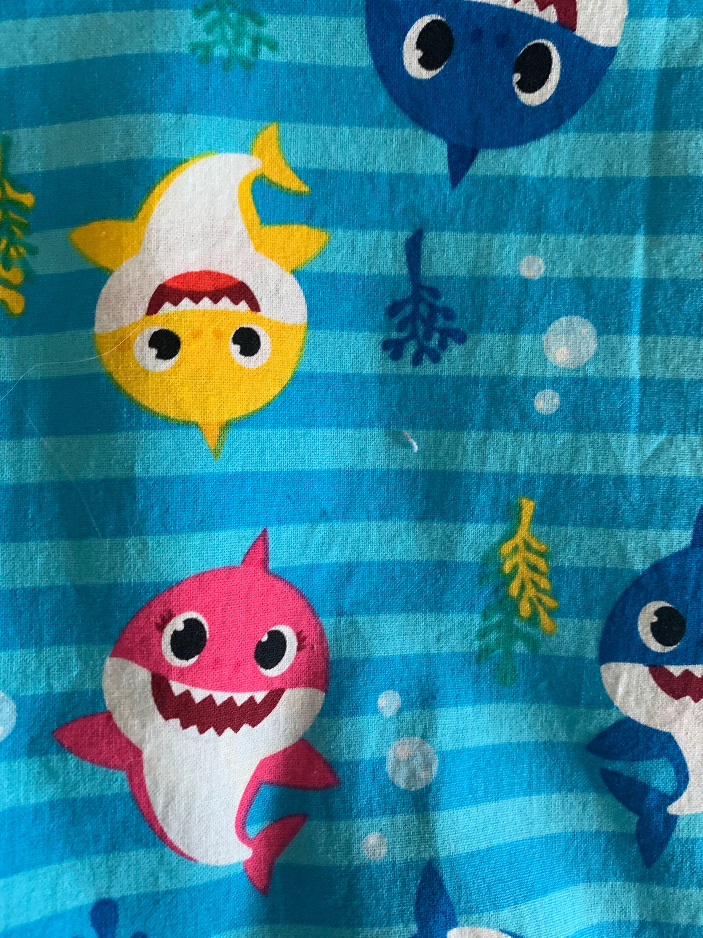 Baby Shark Cotton Fabric by the Yard: Shark Family Print - Etsy