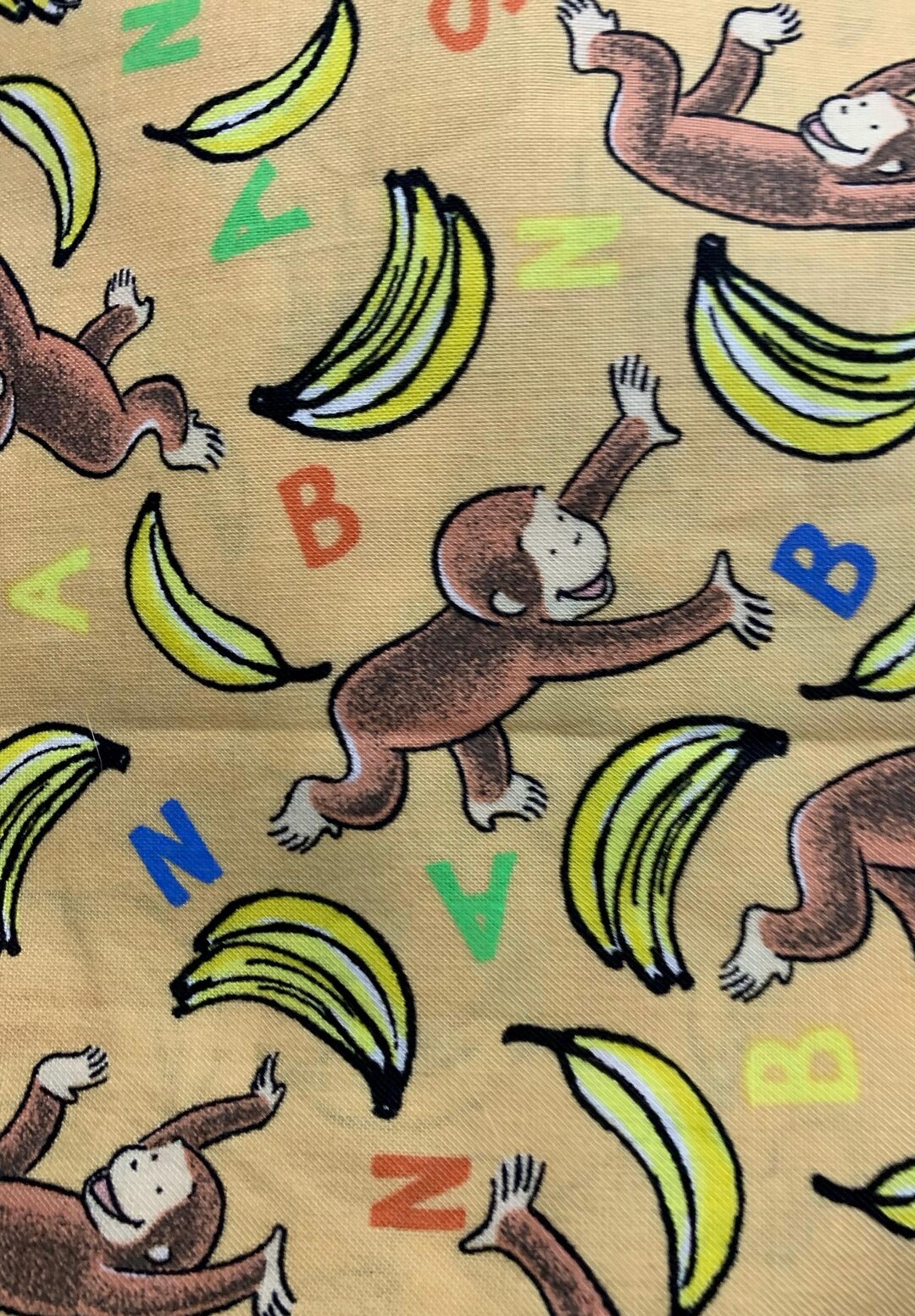 Curious George, Bananas, Licensed Fabric, Cotton - Etsy