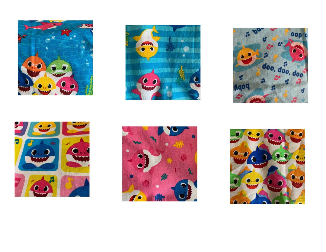 Baby Shark Cotton Fabric by the Yard: Shark Family Print - Etsy