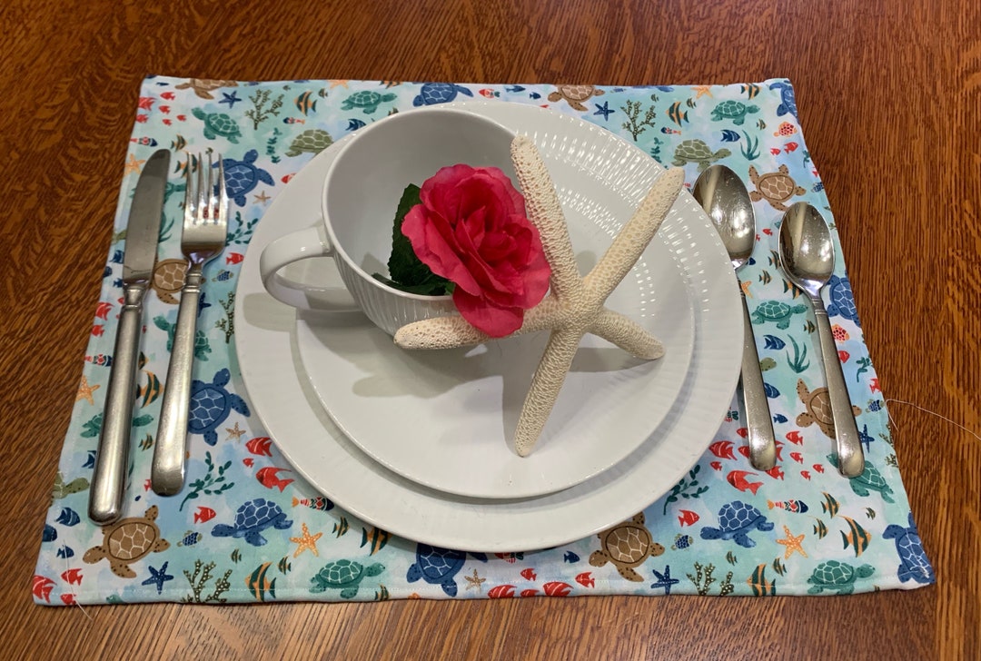 Turtle Placemats, Sea Life, Table Decor, Table Setting, Table Linens ...