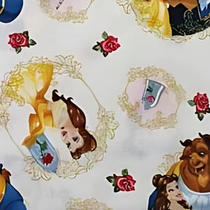 Beauty and the Beast Toss, Disney Princess, Belle, Cotton Fabric, 1 ...