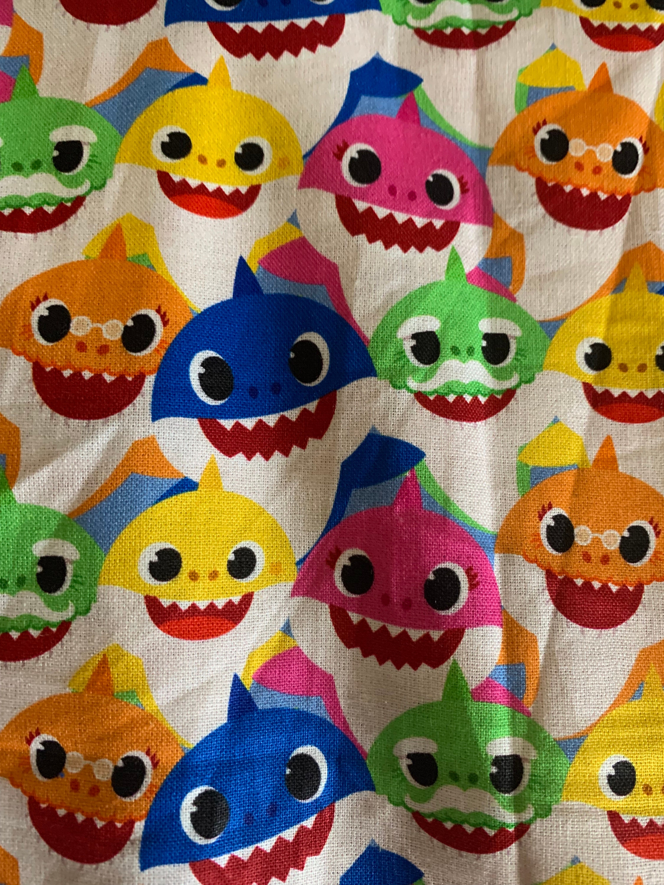 Baby Shark Cotton Fabric by the Yard: Shark Family Print - Etsy