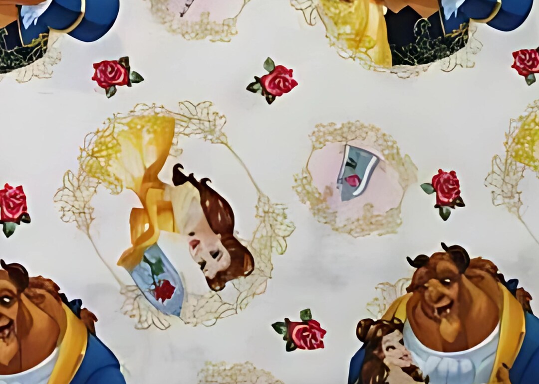Beauty and the Beast Toss, Disney Princess, Belle, Cotton Fabric, 1 ...