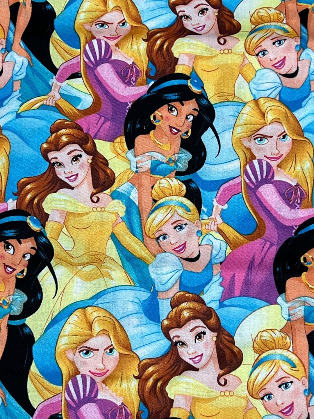 Disney Princesses Cotton Fabric, Belle, Rapunzel - Etsy