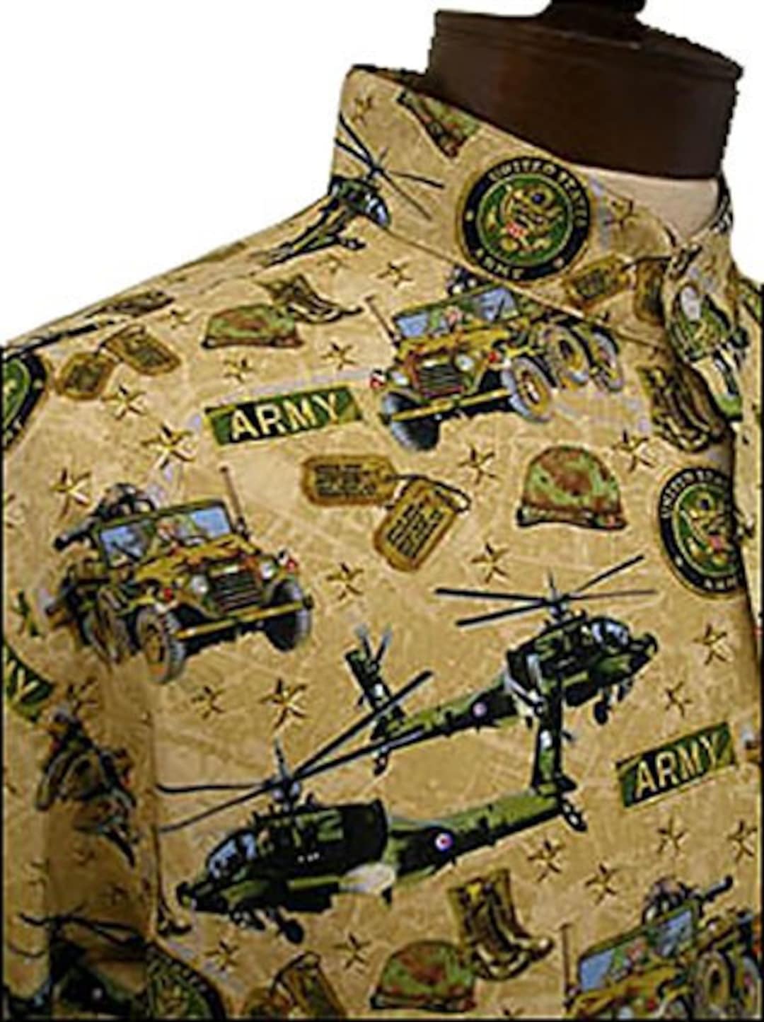 US Army Full Print Button Down Dress Shirt - Etsy