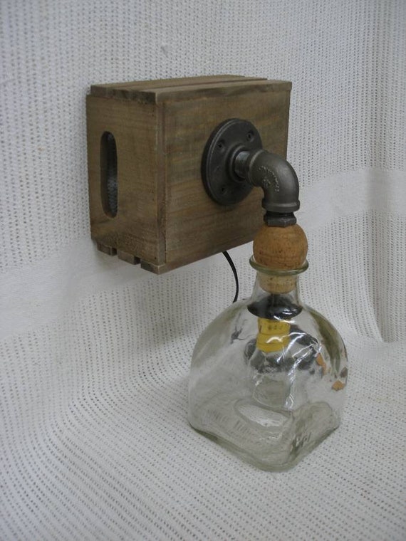 1.75 Magnum Patron Silver Bottle Steampunk Wall Sconces | Etsy