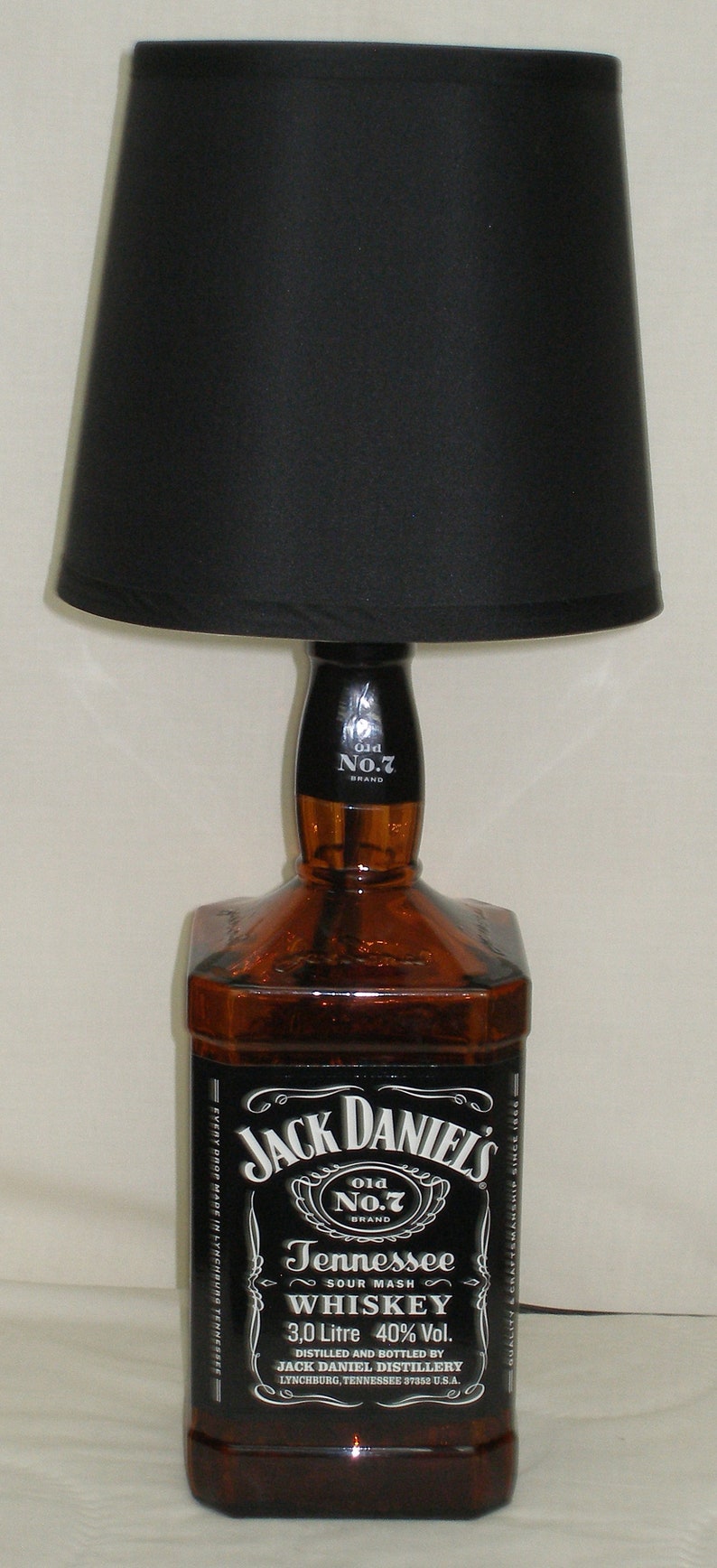 Giant JACK DANIELS 3 Liter Bottle Table Lamp W\black Cloth Shade - Etsy