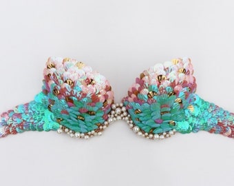 Mermaid Bra, Mermaid Costume, Mermaid Top, Mermaid Rave Top - Etsy