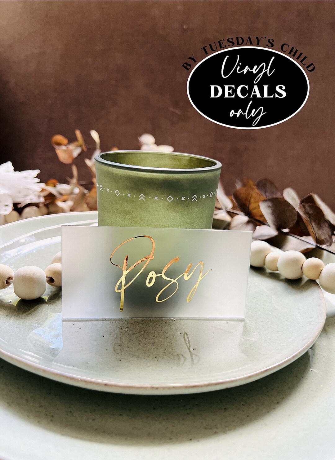 Decals for Weddings, Dinner Party, Place Settings, Champagne Flutes ...