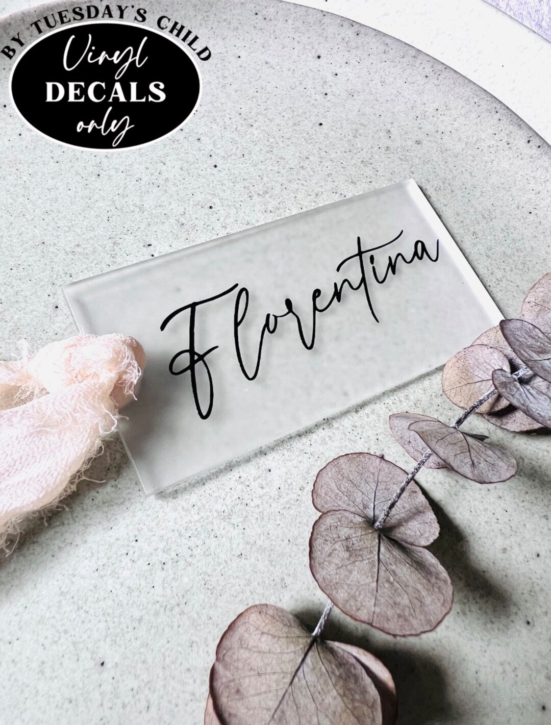 Decals for Weddings, Dinner Party, Place Settings, Champagne Flutes ...