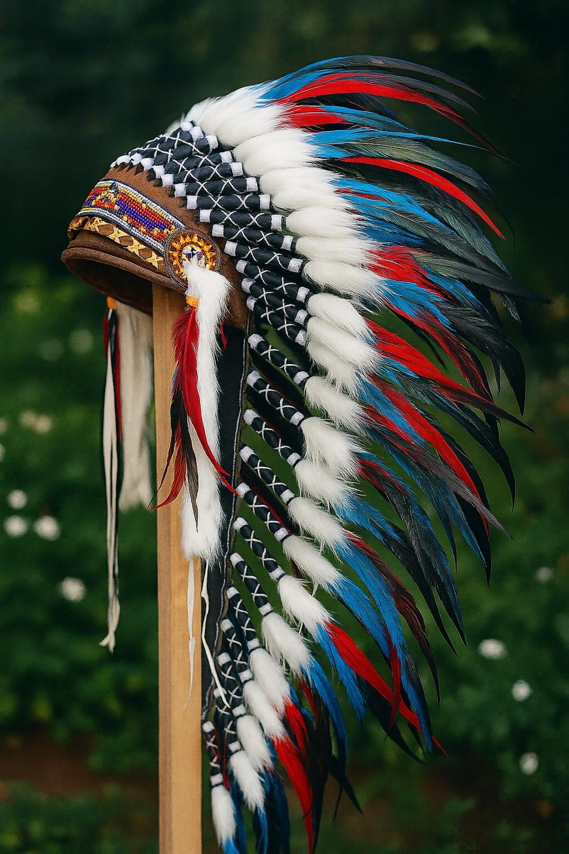 Feather War Bonnet Headdress: Native American Style Costume, Handmade ...