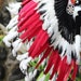 Short Red Indian Headdress Replica Made With Red Swan Feathers and ...