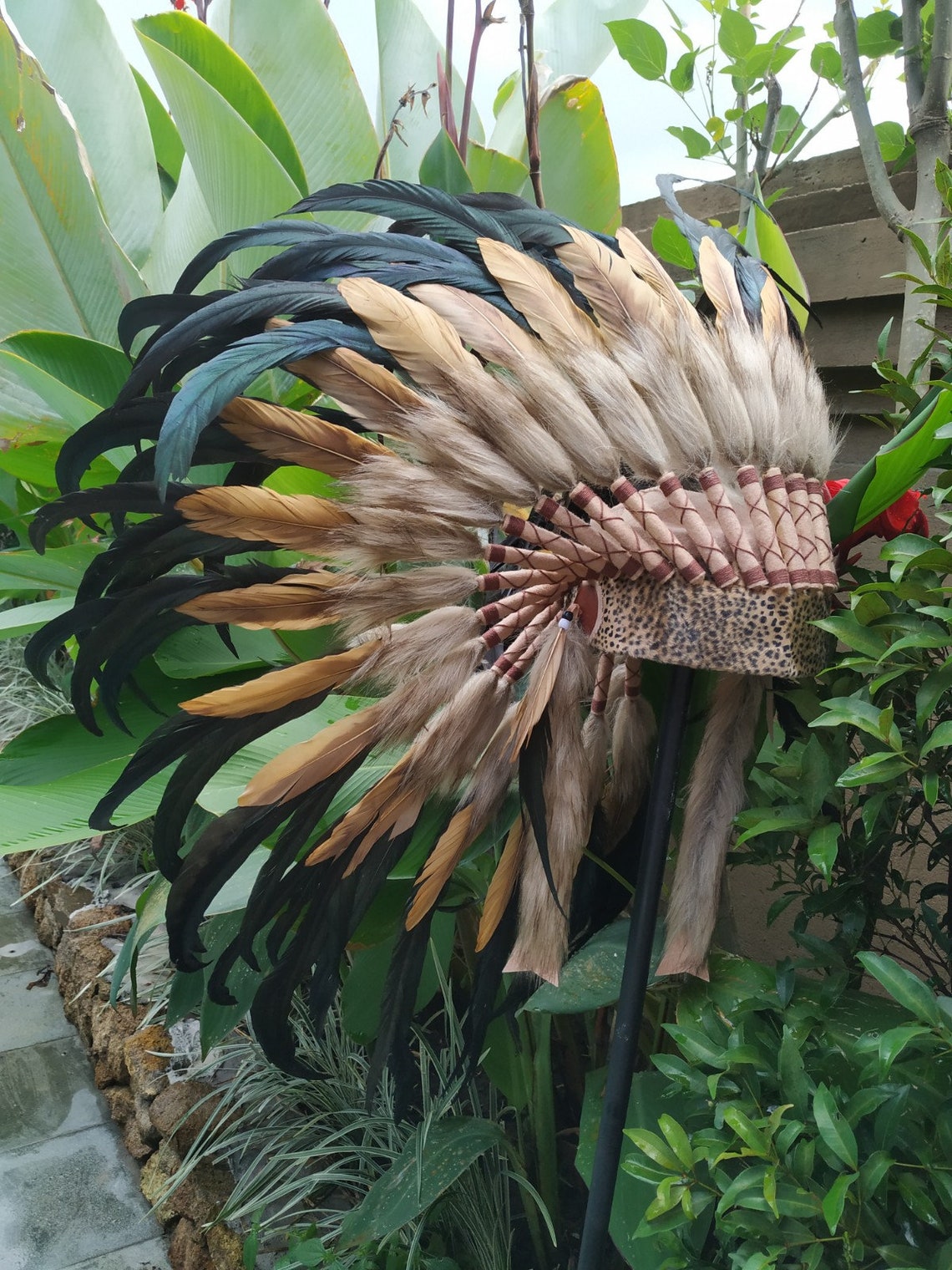 Leopard Print Feather Headdress: Handmade Adult Costume Headband - Etsy