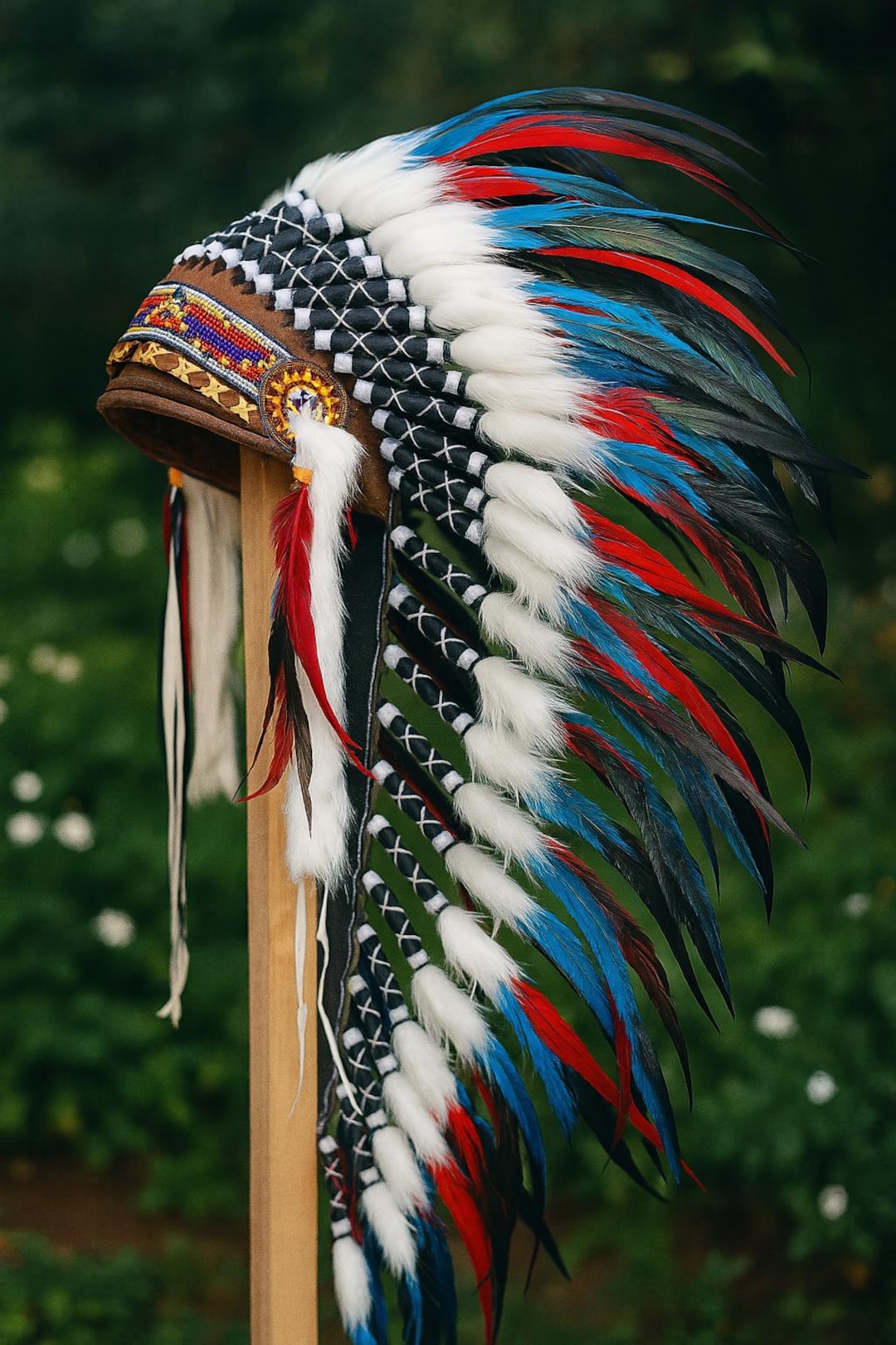 Native American Style Costume Headdress – Feather War Bonnet for Men ...