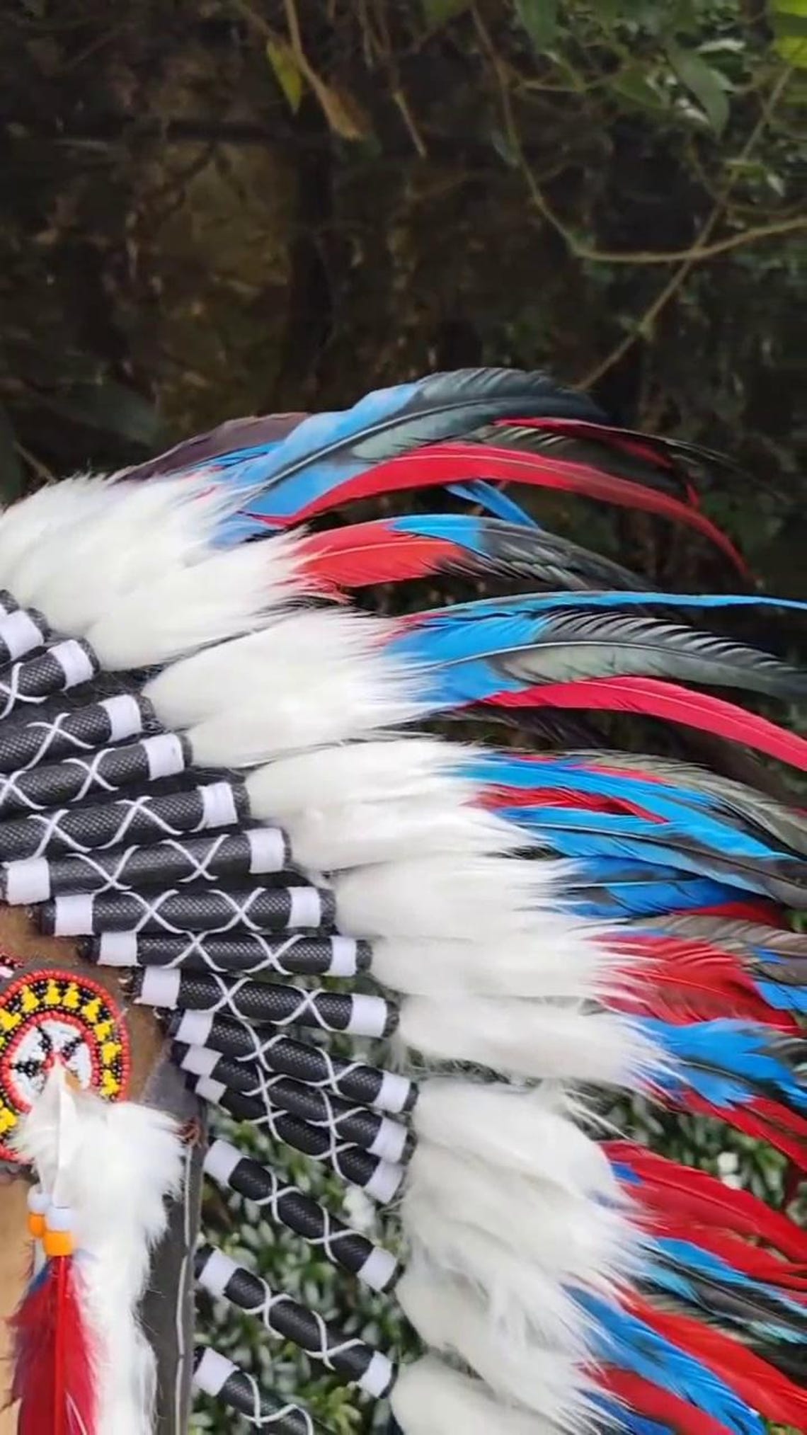 Feather War Bonnet Headdress: Native American Style Costume, Handmade ...