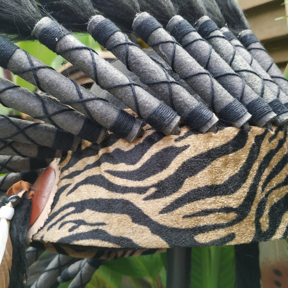 Short Indian Headdress Brown Zebra Animal Headband With Large - Etsy