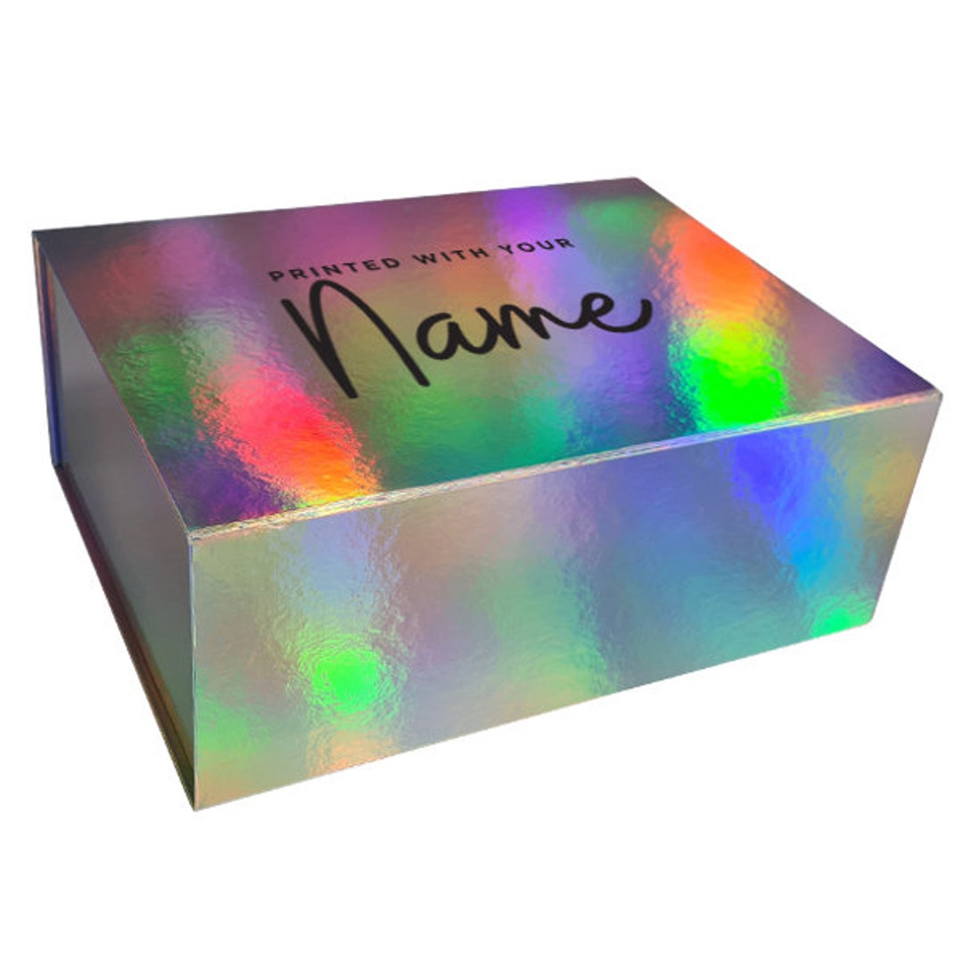 Personalised Holographic Gift Boxes With A Name Printed to the Lid ...
