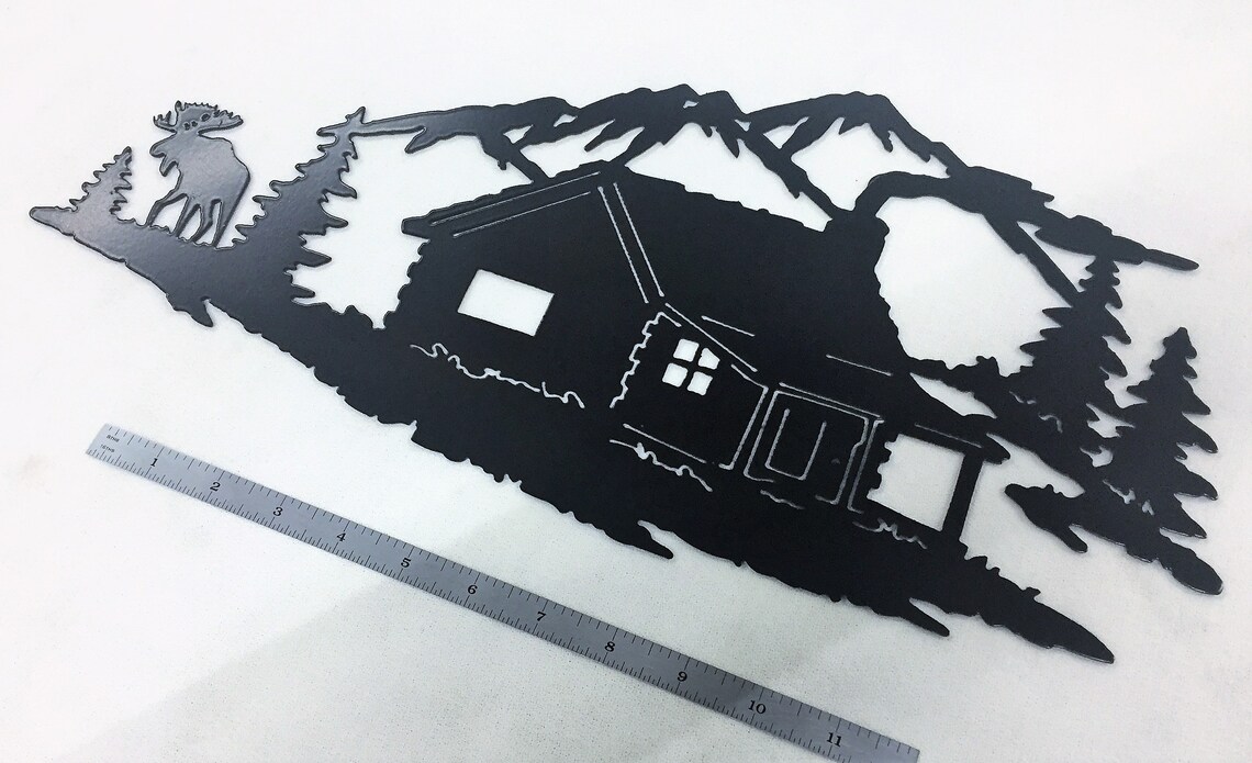 Cabin in the Woods Metal Wall Art - Etsy