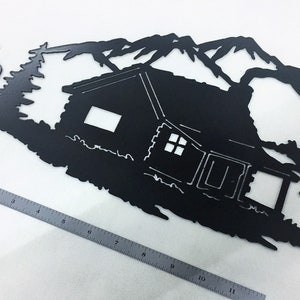 Cabin in the Woods Metal Wall Art - Etsy