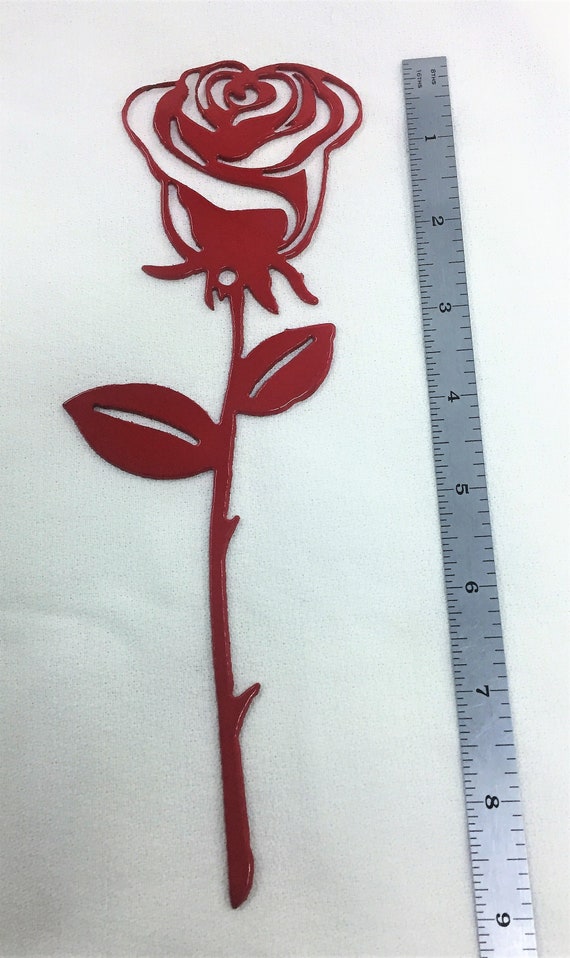 Single Rose Metal Wall Art | Etsy