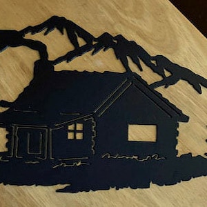 Cabin in the Woods Metal Wall Art - Etsy