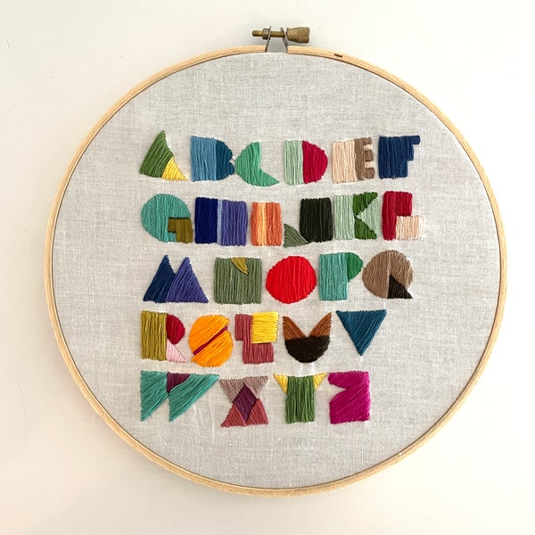 Mid Century Alphabet Embroidery Kits - Etsy
