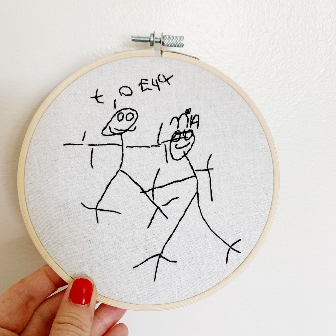 Custom Children's Drawing Embroidery Hoop - Etsy
