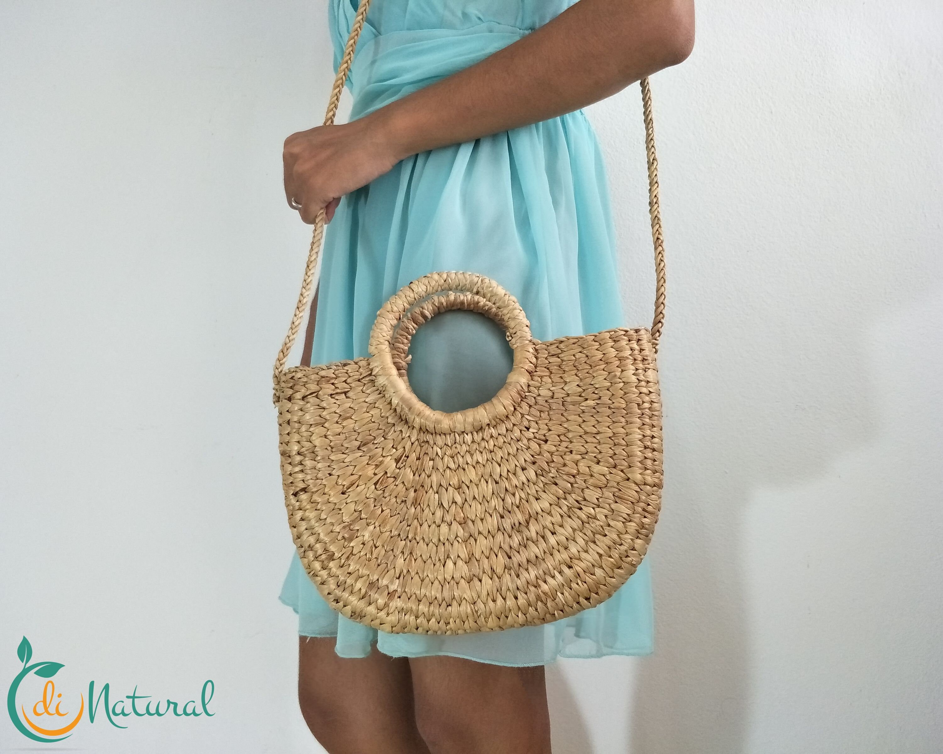 Beach Bag Straw Purse. Wicker Crossbody Bag or Handbag. Small Basket ...
