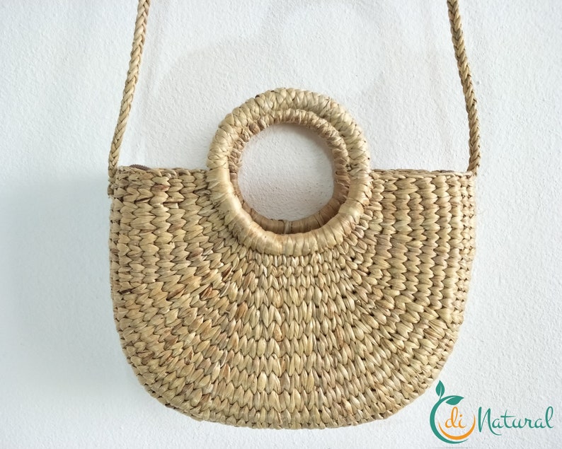 Beach Bag Straw Purse. Wicker Crossbody Bag or Handbag. Small Basket ...