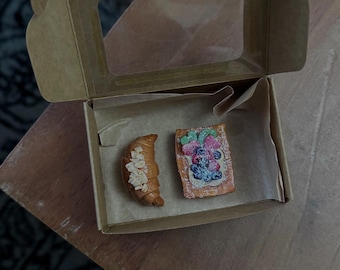 Set of 4, Croissant Shaped Magnets - Baked Goods, French Pastry ...