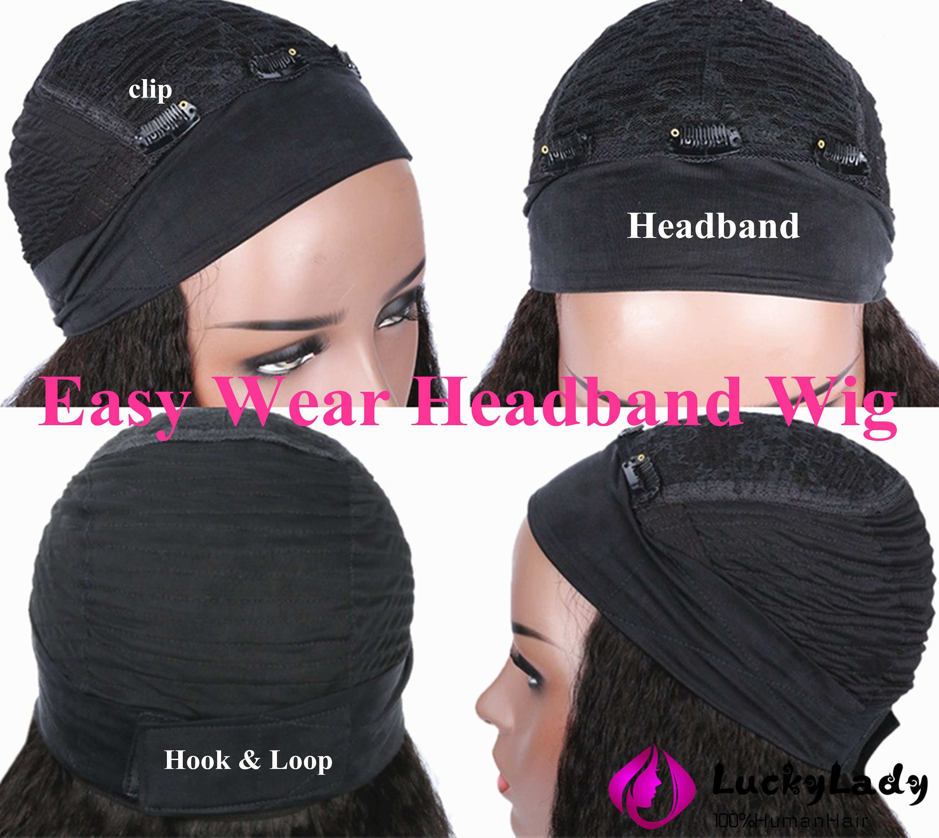 Ombre 1b/30 2tone Head Band Wig Human Hair Wigs Cheap Headband - Etsy