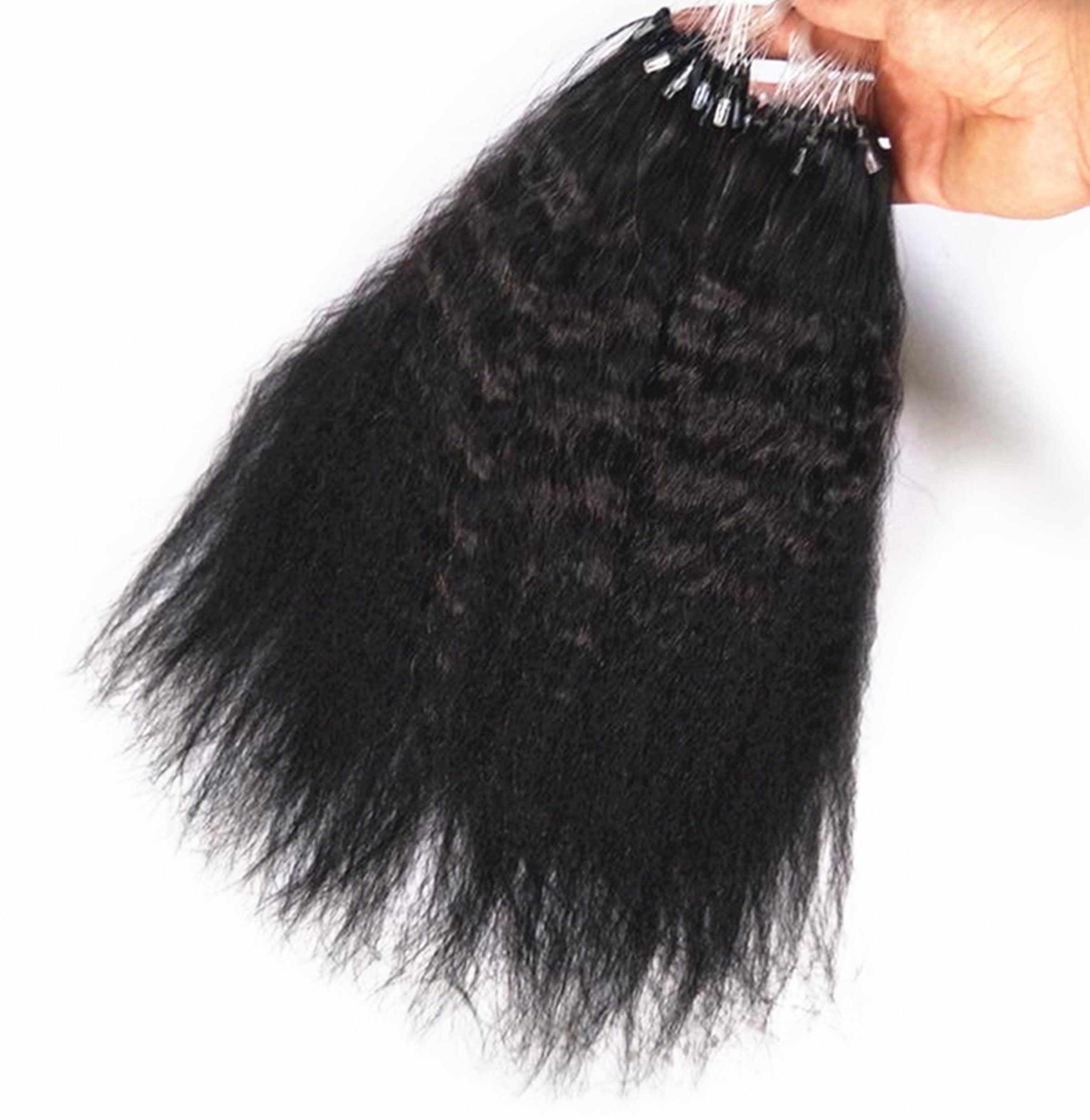 Coarse Italian Yaki 100% Human Hair Micro Beads Hair Extensions 100 ...