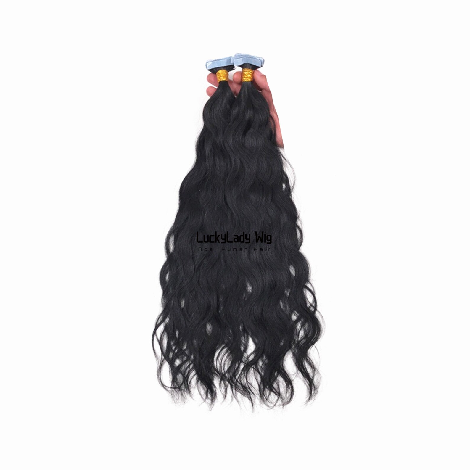 Tape in human hair extensions 100% human hair loose wave skin | Etsy