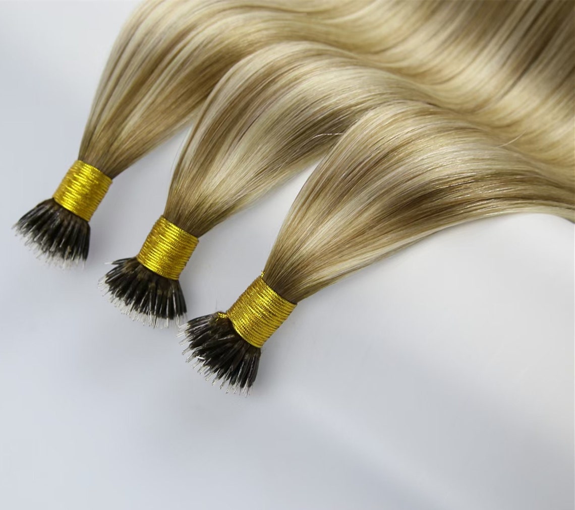 Pianno Ash Blonde and Blonde Nano Ring Hair Extensions Real - Etsy
